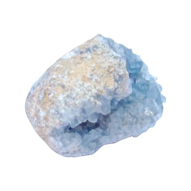 Natural Light Blue Quartz Geode Specimen | Chairish
