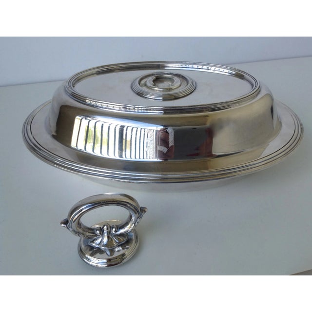 Silver Plate Engraved Lidded Covered Serving Dish | Chairish