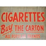 Vintage Cigarette Advertising Sign on Metal C.1950 | Chairish