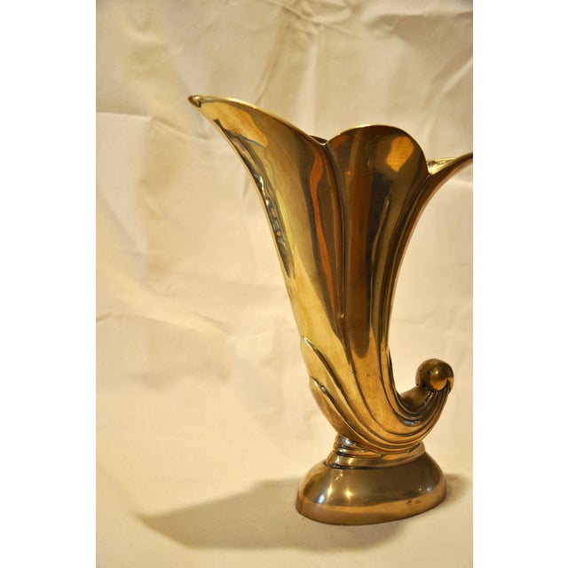 Vintage Large Brass Tulip Vase | Chairish
