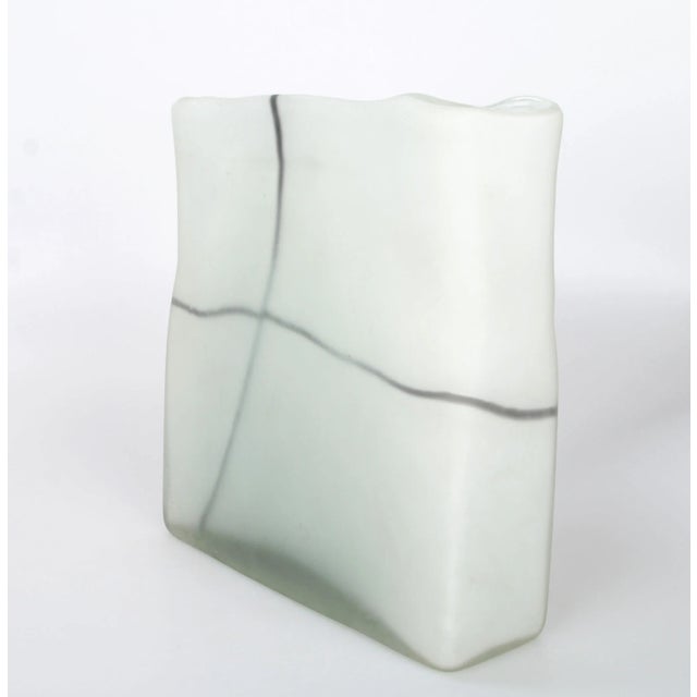 Square Frosted Glass Vase | Chairish