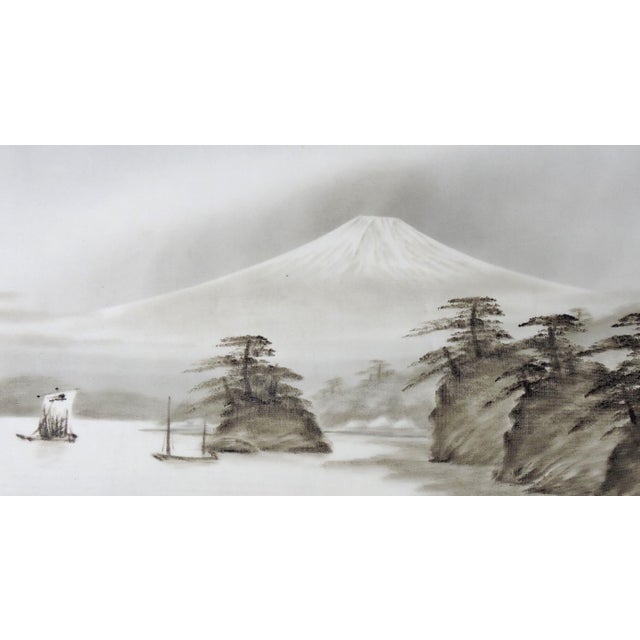 Antique Silk Paintings of Mount Fuji, Japan - a Pair | Chairish