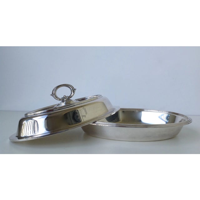 Silver Plate Engraved Lidded Covered Serving Dish | Chairish