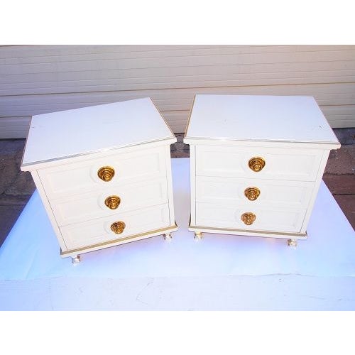 Cream 3 Drawer Night Stands | Chairish