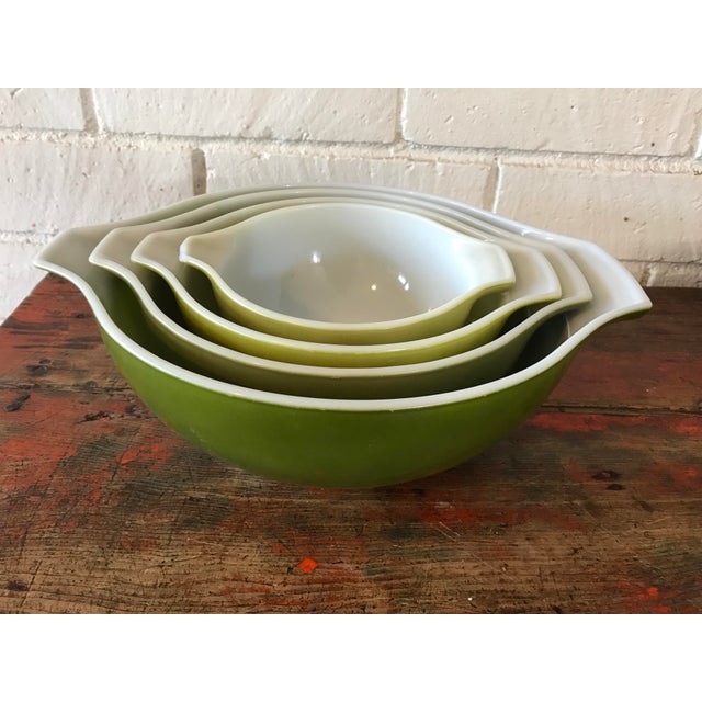 Vintage Green Pyrex Mixing Bowls - Set of 4 | Chairish