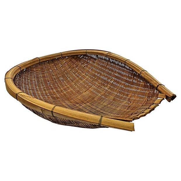 Early 1900s Indian Rice Winnowing Basket | Chairish