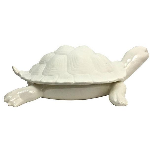 Hand-Cast Ceramic Turtle Bowl With Shell Lid | Chairish
