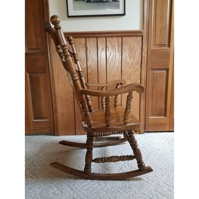 Virginia House Solid Oak Rocking Chair | Chairish