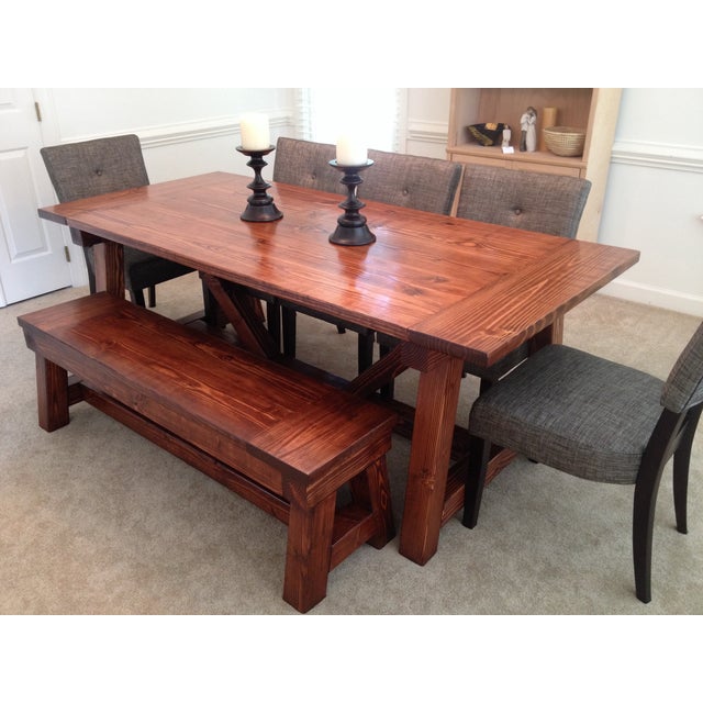 Rustic Farmhouse Dining Table | Chairish