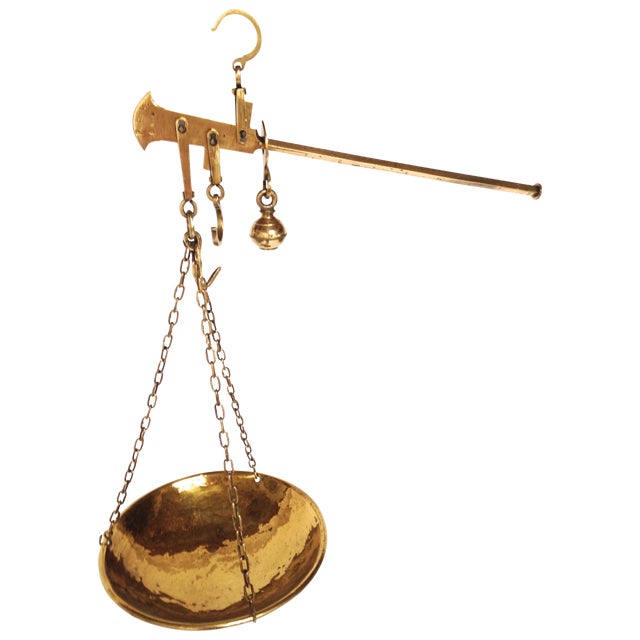 Antique Brass Unequal Arm Scale | Chairish
