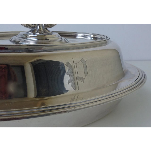 Silver Plate Engraved Lidded Covered Serving Dish | Chairish
