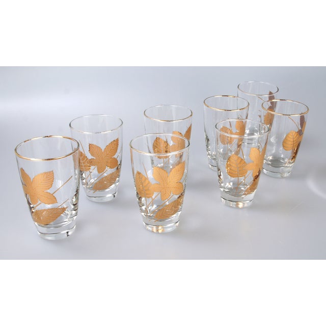 Vintage Gold Leaf Drinking Glasses Set Of 8 Chairish