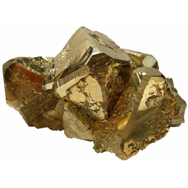 Large Natural Gold Pyrite Crystal | Chairish