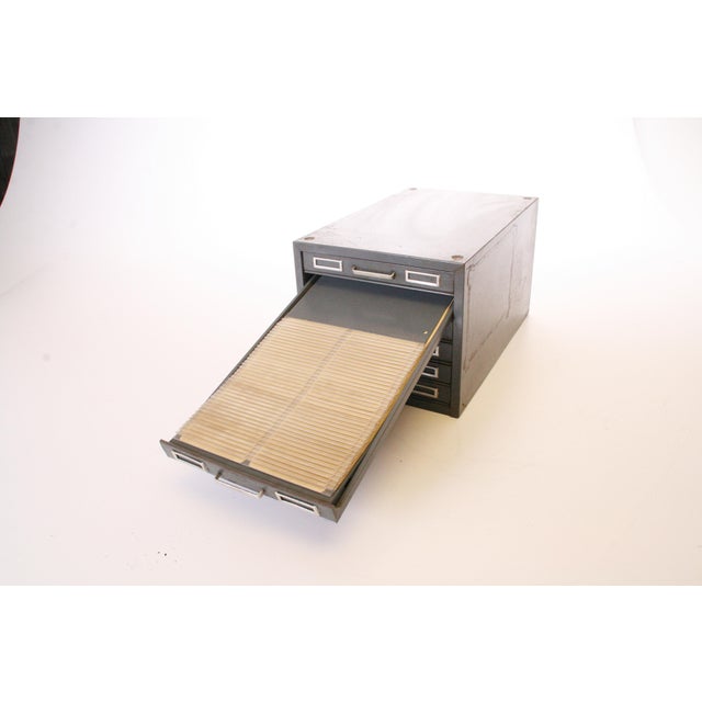 Vintage Industrial Gray 6 Drawer Kardex Style File Cabinet | Chairish